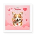 Happy Valentine's Day Corgi holding flowers Vinyl Sticker Welsh Corgi ...