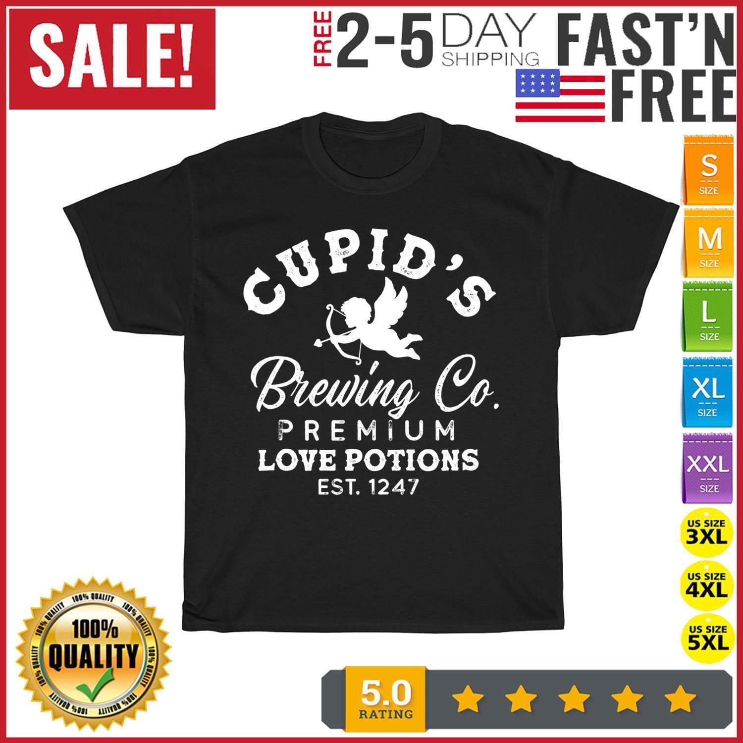Happy Valentine's Day Cupid Brewing Romantic Beer Lovers T Shirt Men ...