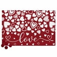 Happy Valentine's Day Door Mat Romantic Simple White Dots Love Heart ...