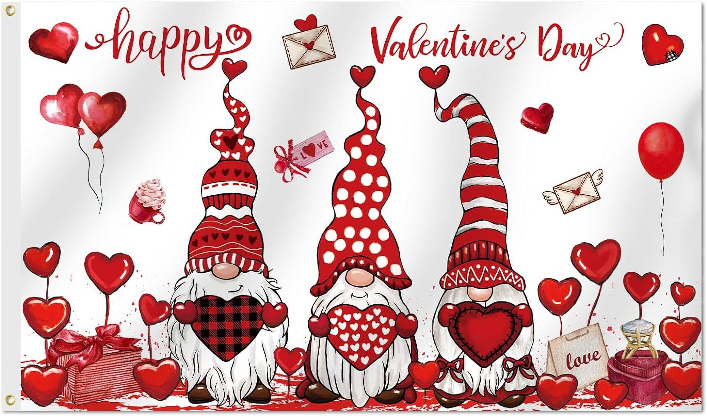 Happy Valentine's Day Flag 2x3 FT , Romantic Valentines Banner for ...