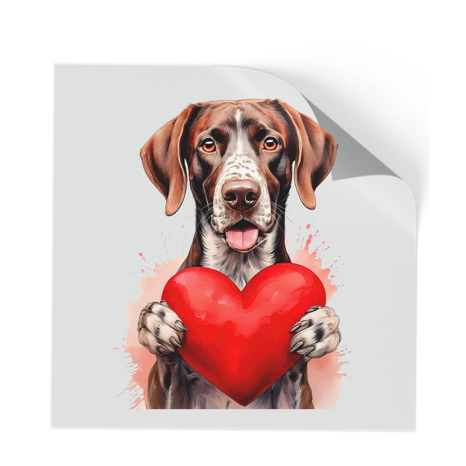 Happy Valentine's Day German Shorthaired Pointer Brings Love Heart ...