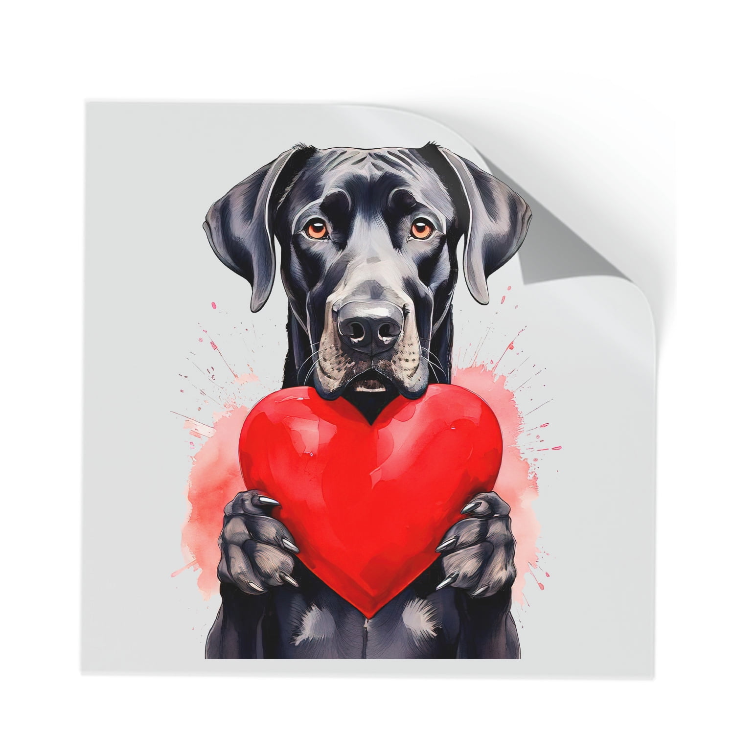 Happy Valentine's Day Great Dane Brings Love Heart Cutout Transfer ...