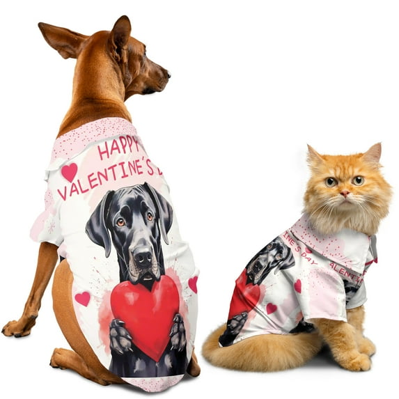 Happy Valentine's Day Great Dane Brings Love Heart Hawaiian Summer ...