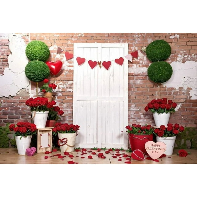 Happy Valentine's Day Interior Rose Photography Backdrop Window ...