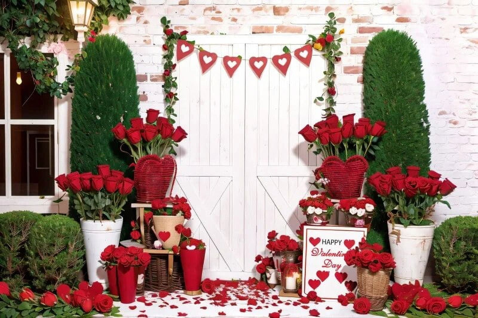Happy Valentine's Day Interior Rose Photography Backdrop Window ...
