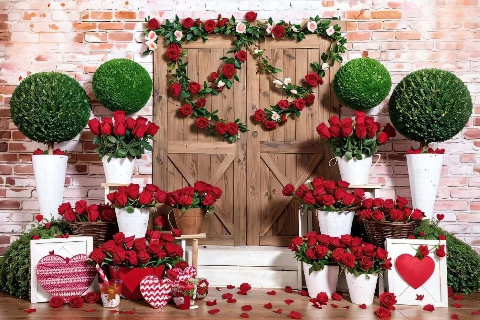 Happy Valentine's Day Interior Rose Photography Backdrop Window ...
