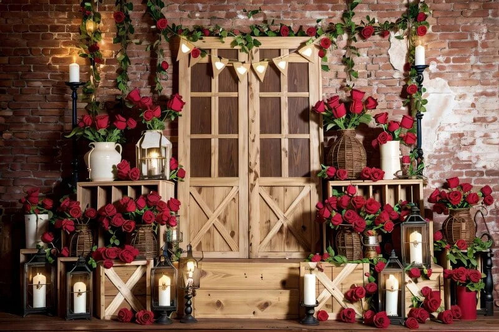 Happy Valentine's Day Interior Rose Photography Backdrop Window ...