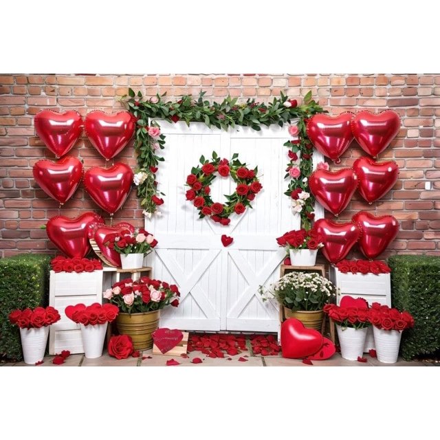 Happy Valentine's Day Interior Rose Photography Backdrop Window ...
