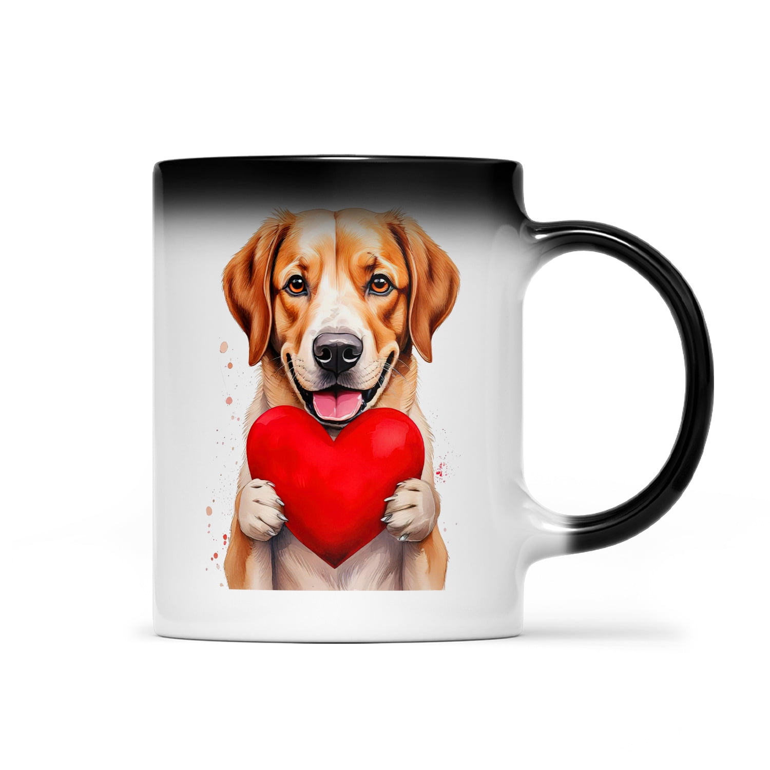 Happy Valentine's Day Labrador Retriever Brings Love Heart Heat Color ...