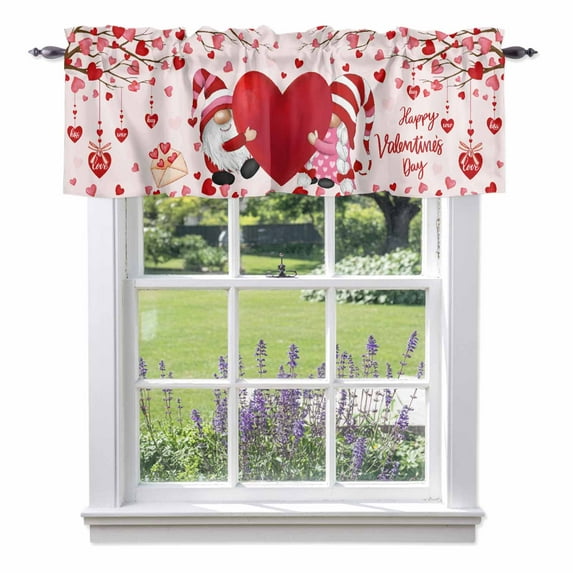 Happy Valentine's Day Love Hearts Gnomes Couple Valances for Windows ...