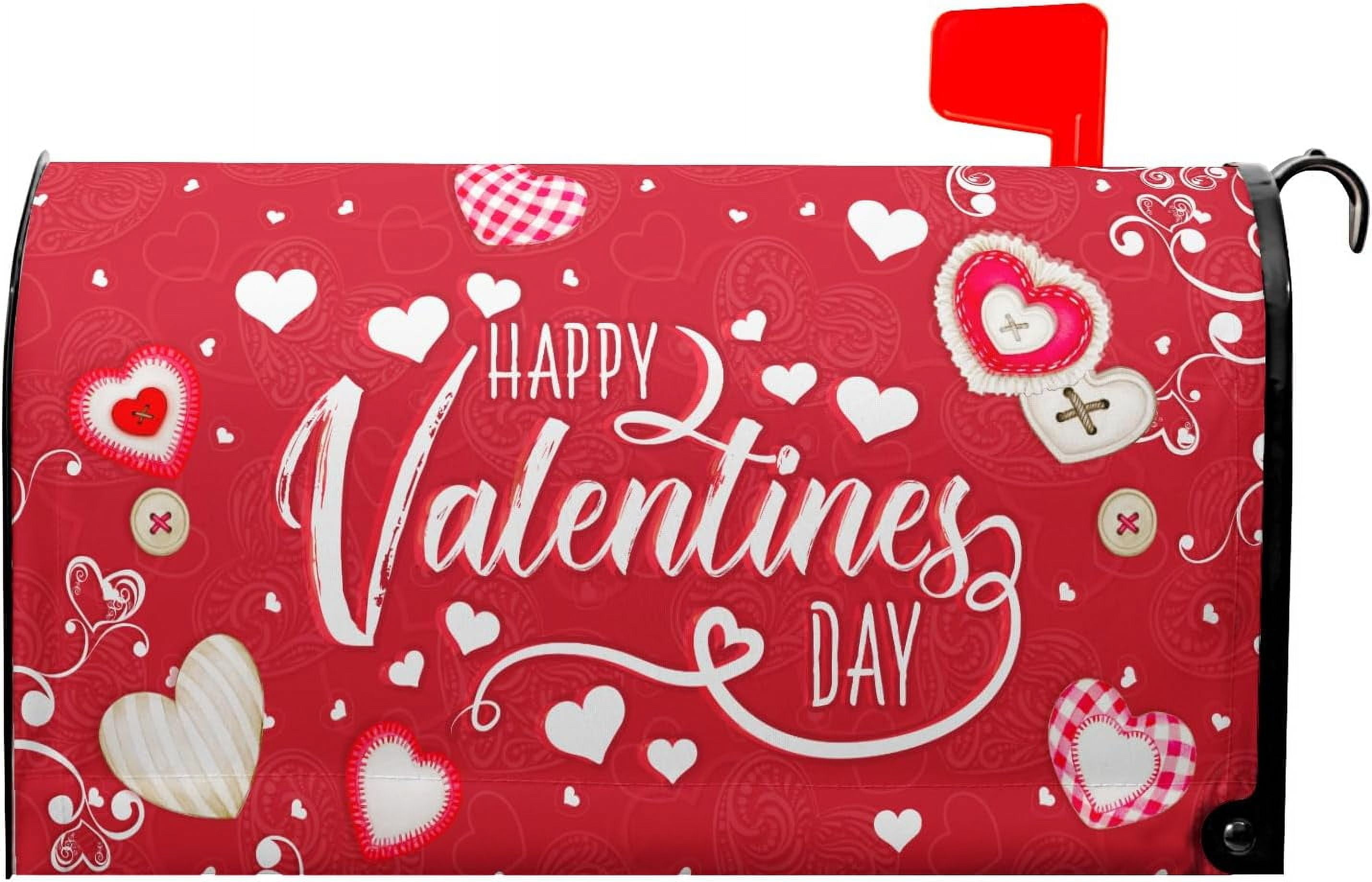 Happy Valentine''s Day Mailbox Covers Magnetic Standard Size 21x18 Inch ...