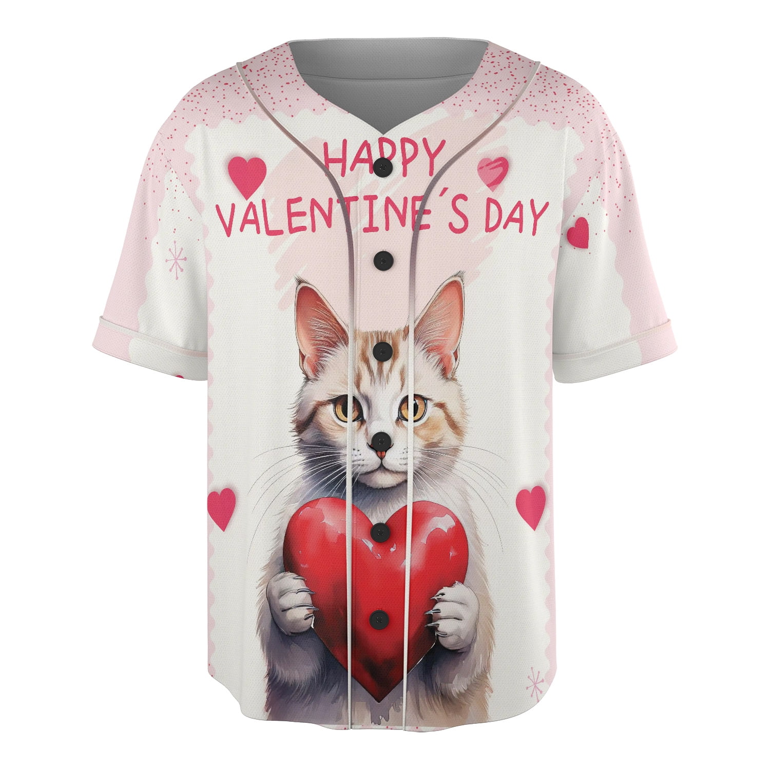 Happy Valentine's Day Manx Brings Love Heart All Over Print 3D Baseball ...