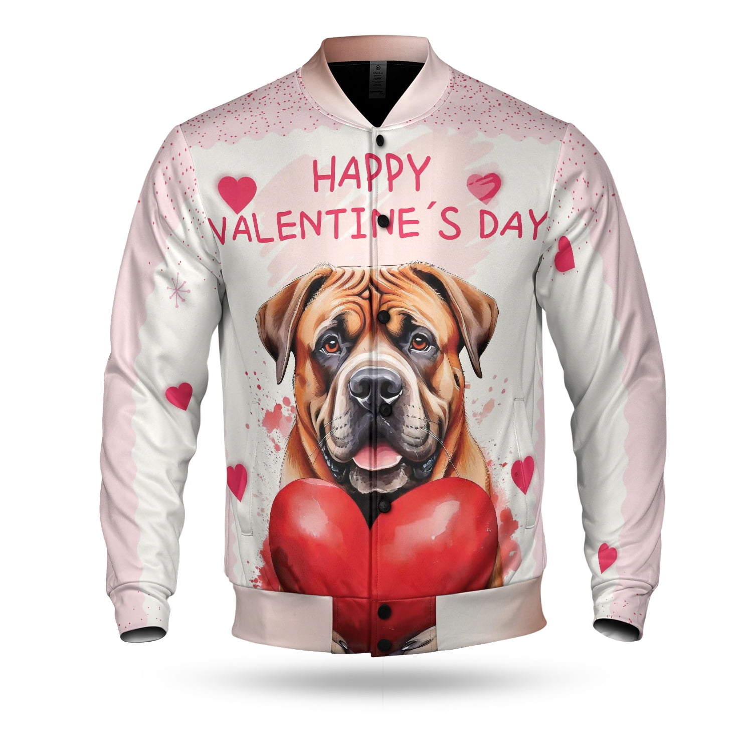 Happy Valentine's Day Mastiff Brings Love Heart All Over Print 3D ...