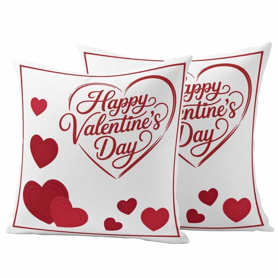 Happy Valentine's Day Outdoor Waterproof Pillow Covers Set of 2, Modern ...