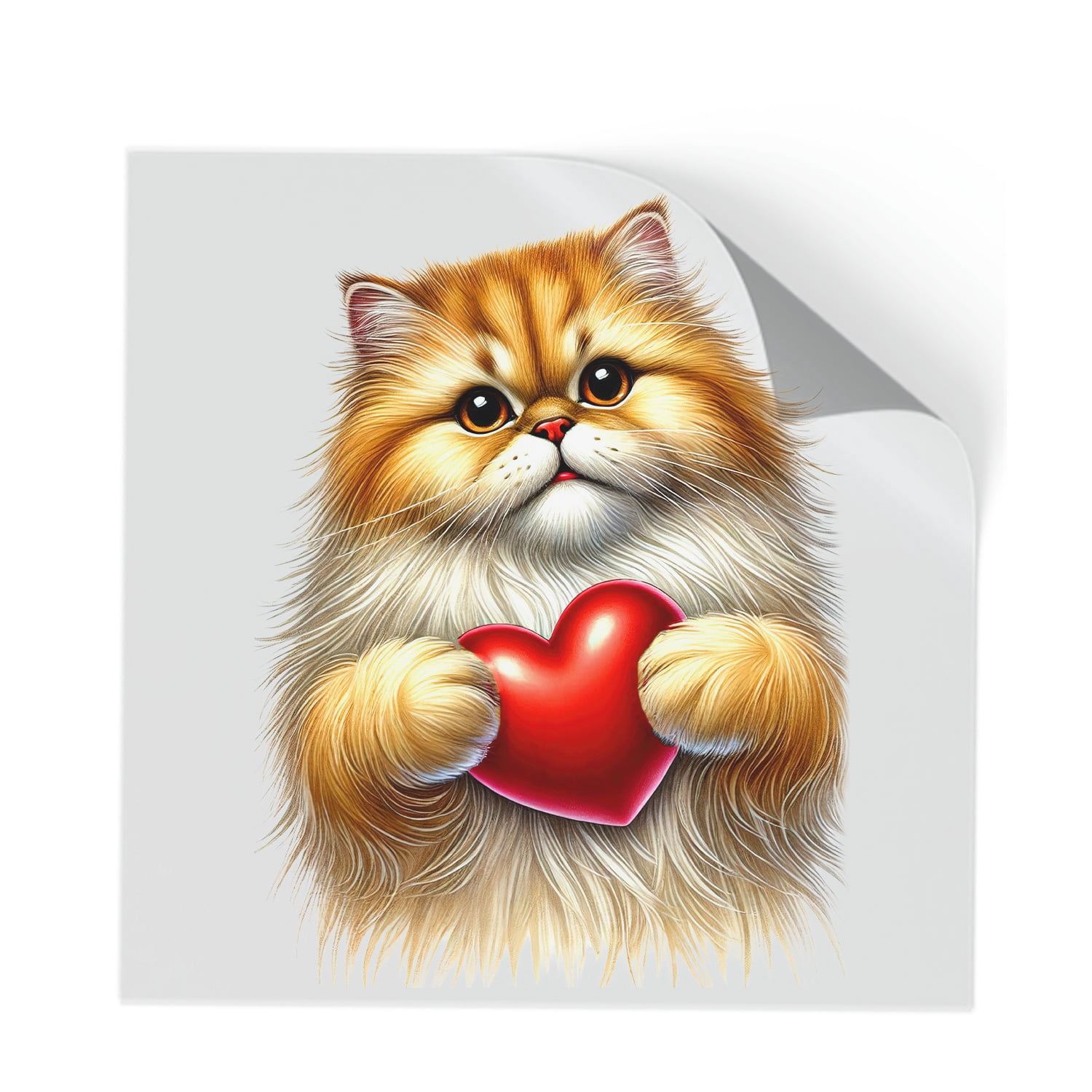 Happy Valentine's Day Persian Brings Love Heart Cutout Transfer Sticker ...