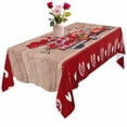 Happy Valentine's Day Rectangle Tablecloth Red Pink Rose Truck Red ...