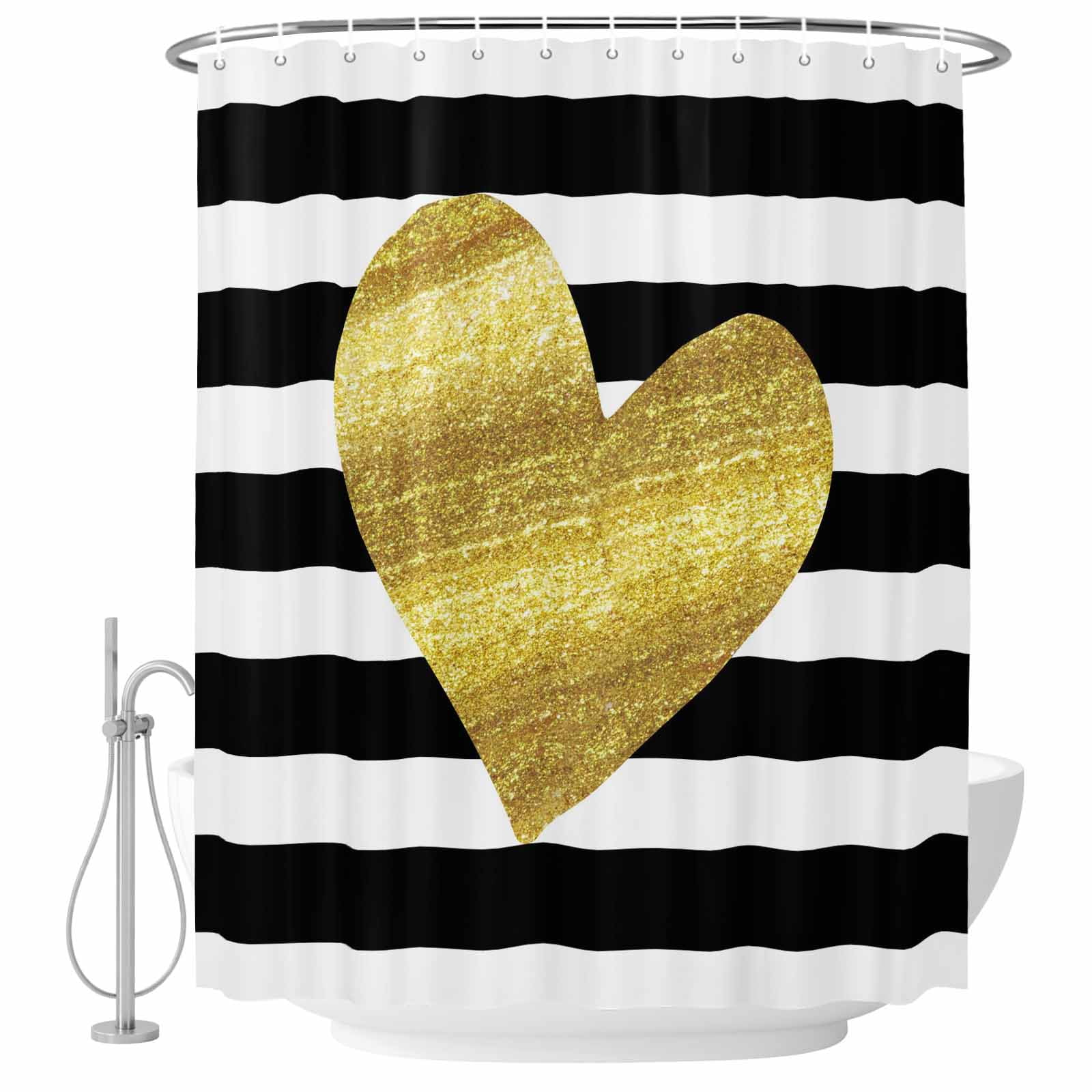 Happy Valentine's Day Shower Curtain Set - Small 36" x 72" Washable ...