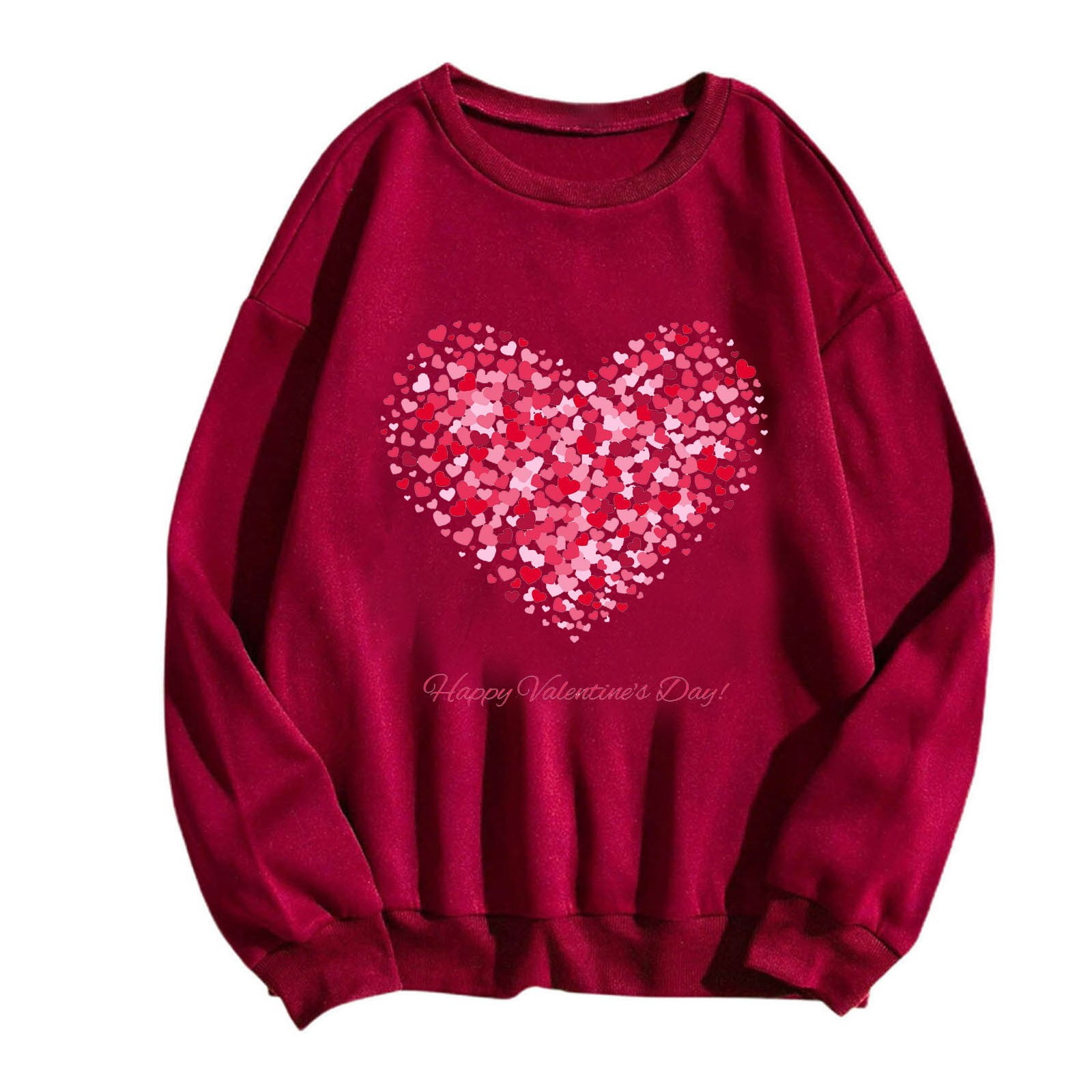 Happy Valentine's Day Sweatshirts for Women Cute Glitter Heart Pullover ...