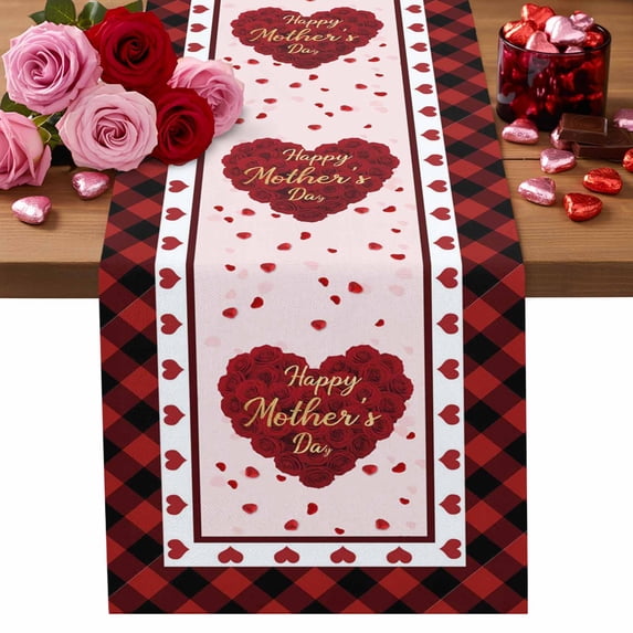 Happy Valentine's Day Table Runner 13 x 108 Inch, Red Love Roses ...