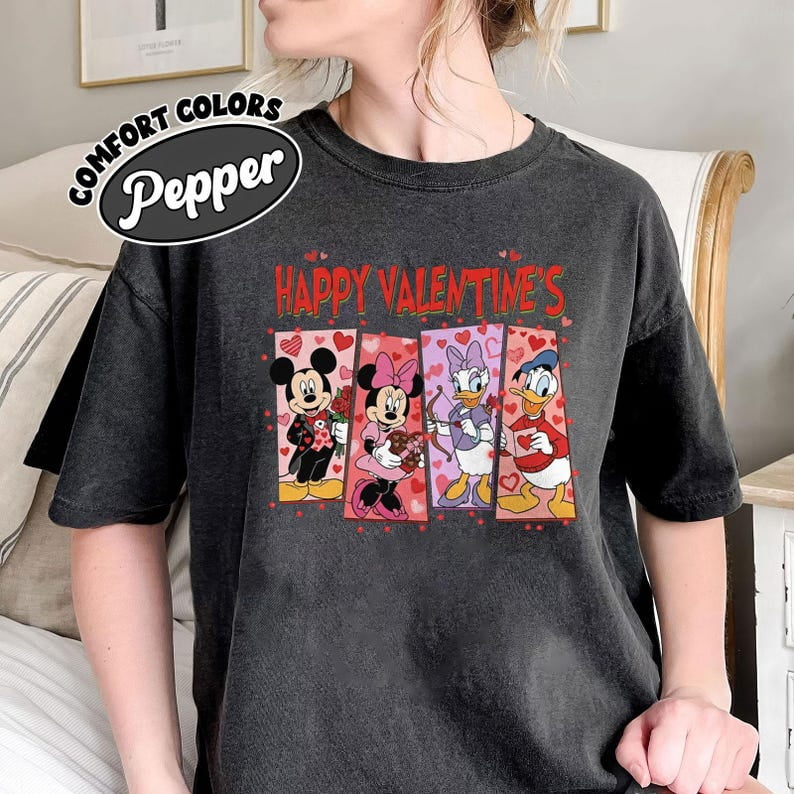 Happy Valentine's Day Tee, Mickeyy and Friends Valentine Shirt, Comfort ...
