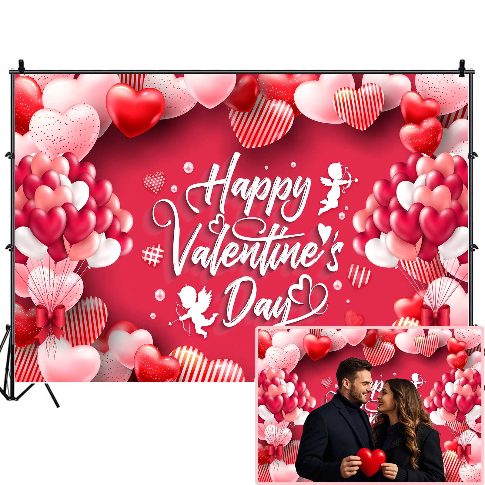 Happy Valentines Backdrops for Photoshoot, Valentine's Day Picture ...