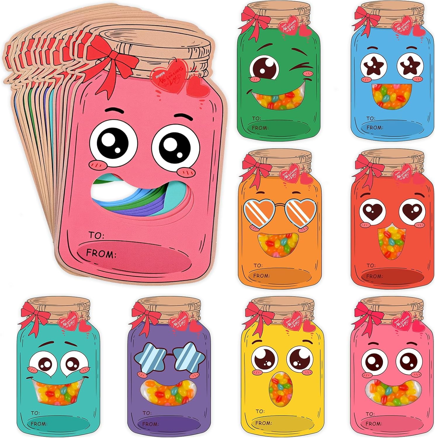 48 Pack Valentine's Day Cards for Kids School Classroom, Valentine Day ...