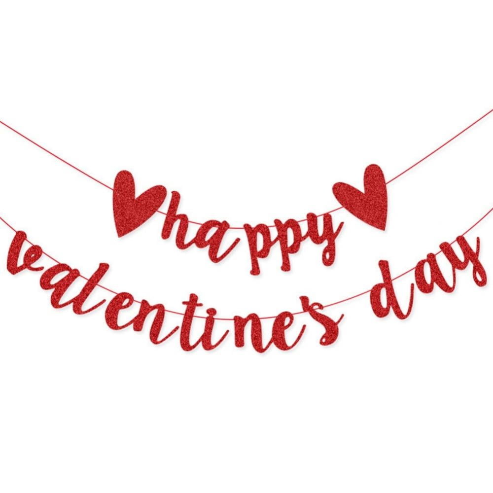 Happy Valentines Day Decoration Banner Valentine's Day Pull Flag ...