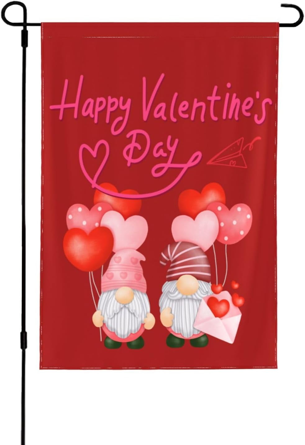 Happy Valentines Day Flag Cute Gnomes And Hearts Romance Flag 12x18 ...