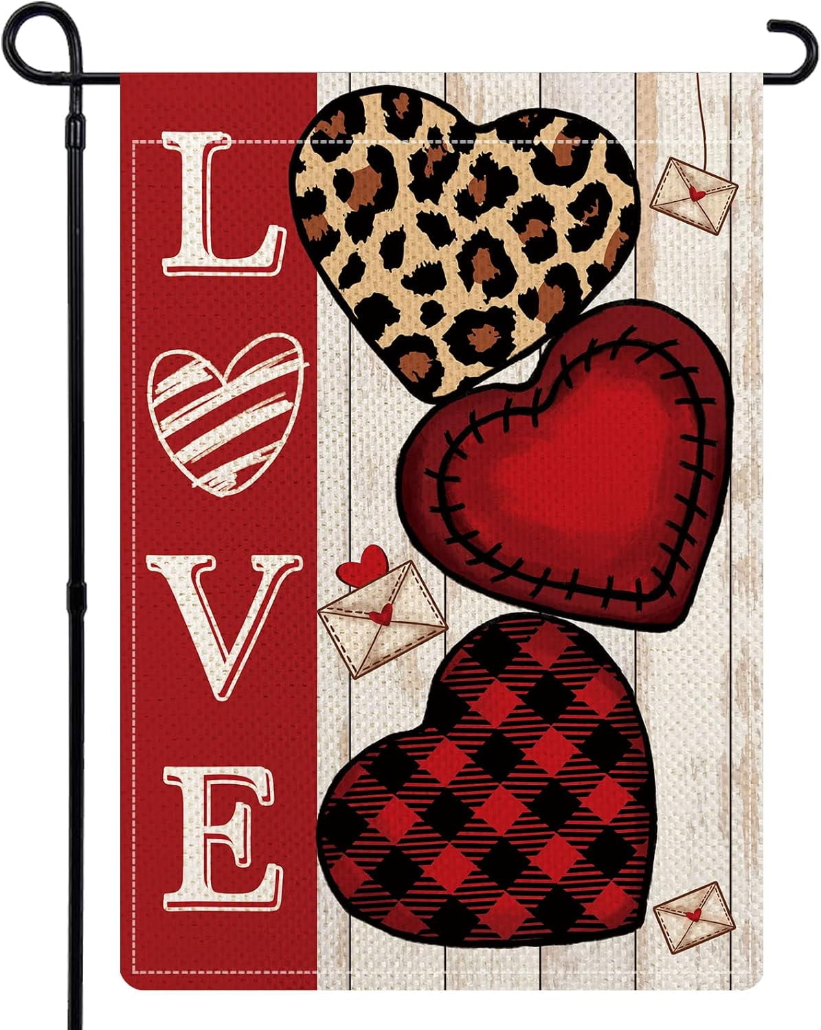 Happy Valentines Day Garden Flag, Vertical Double Sided Heart ...