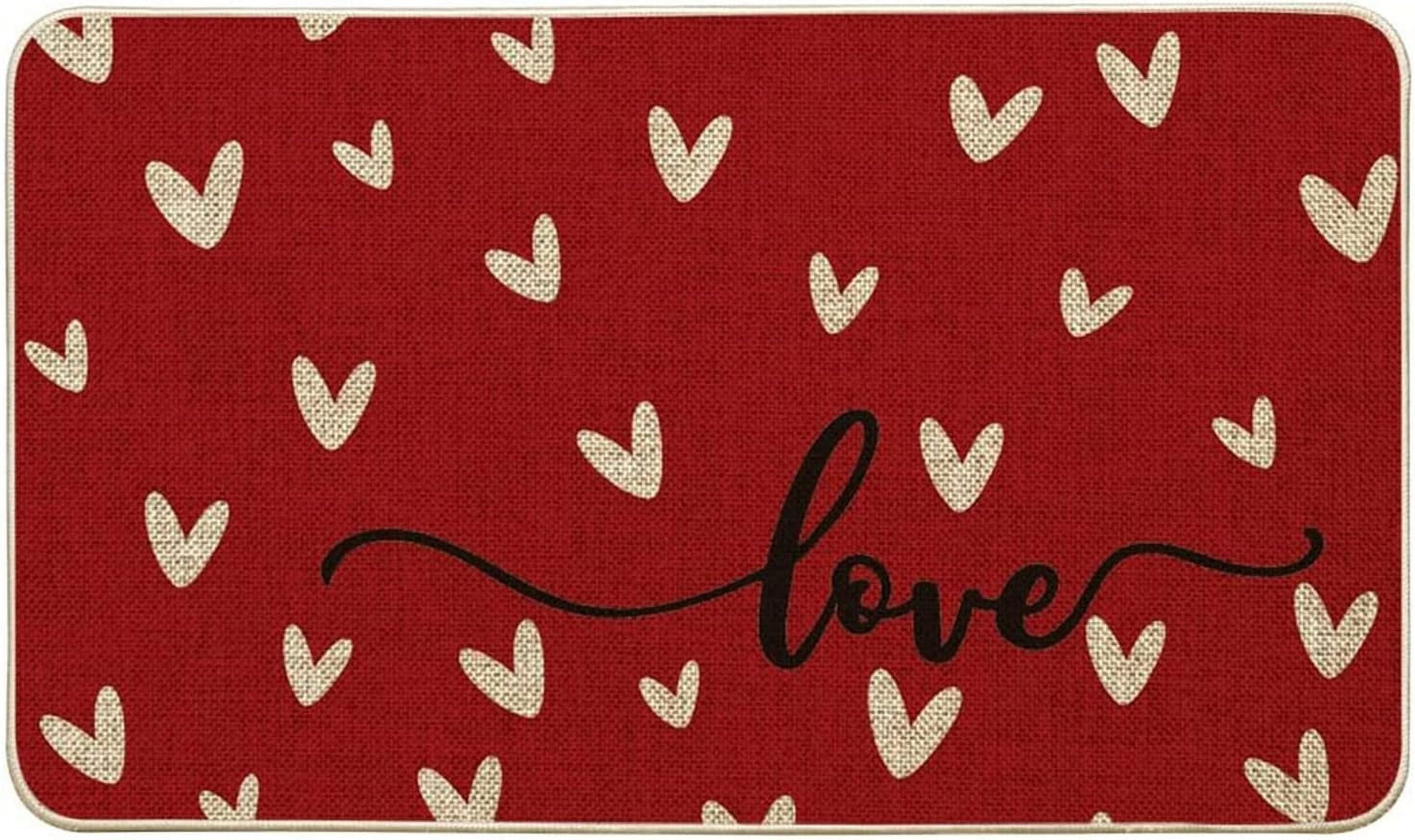 Happy Valentines Day Outdoor Doormat Low-Profile Water absorption Mats ...