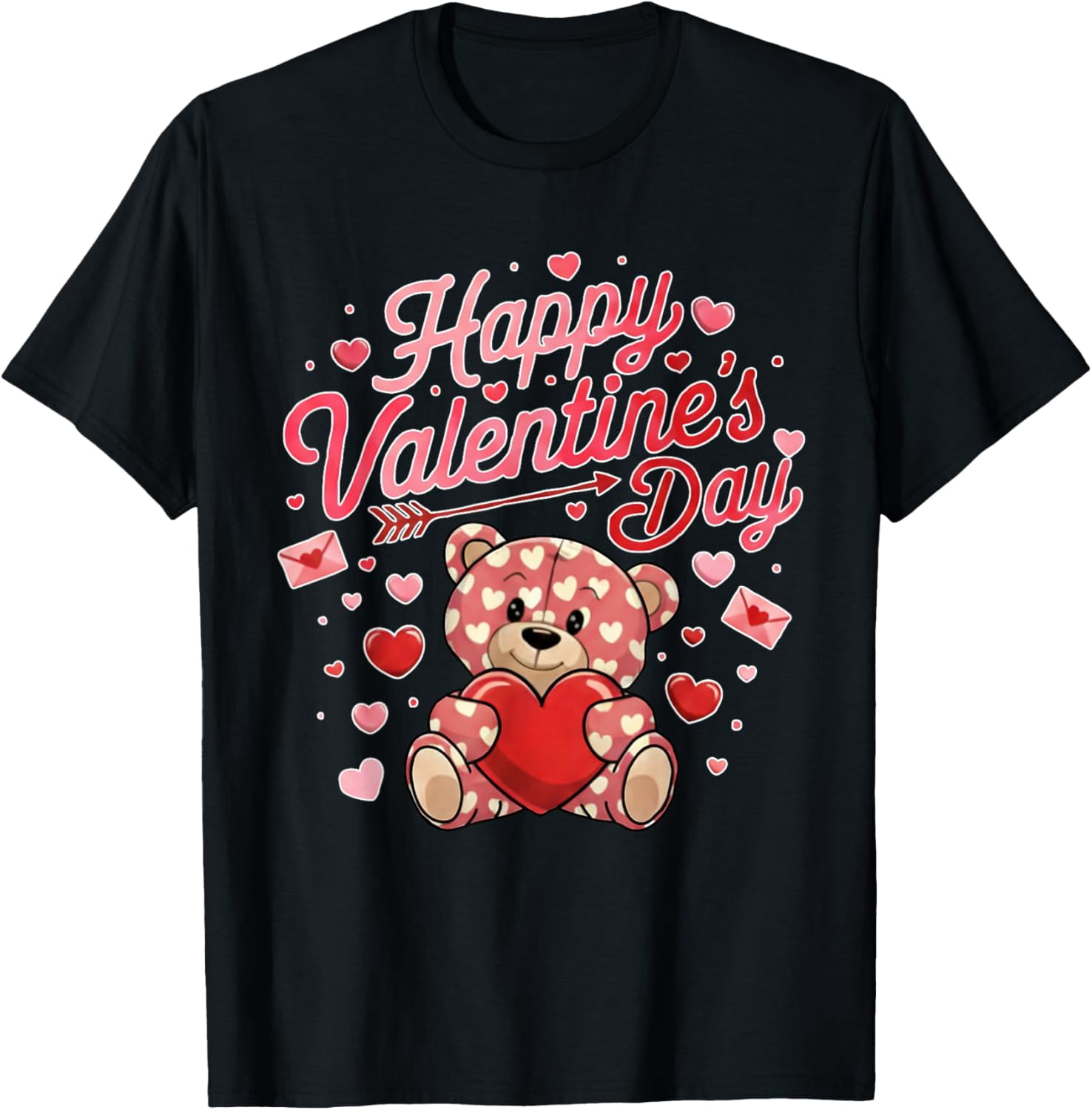 Happy Valentines Day Women Cute Bear Valentine Heart T-Shirt - Walmart.com