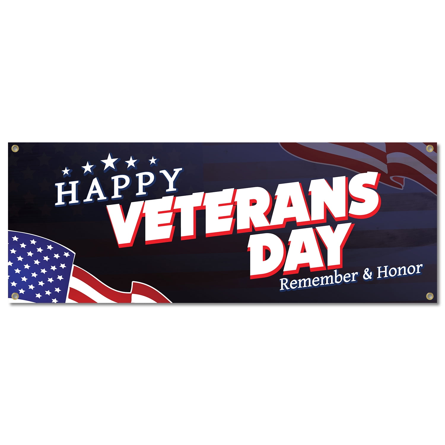 Happy Veterans Day | 18" X 48" Banner | Outdoor Vinyl Sign With ...