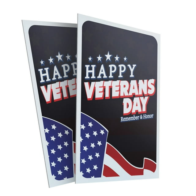 Happy Veterans Day (2-PACK) 24" x 36" Plastic Signs | Sign Insert 4mm ...