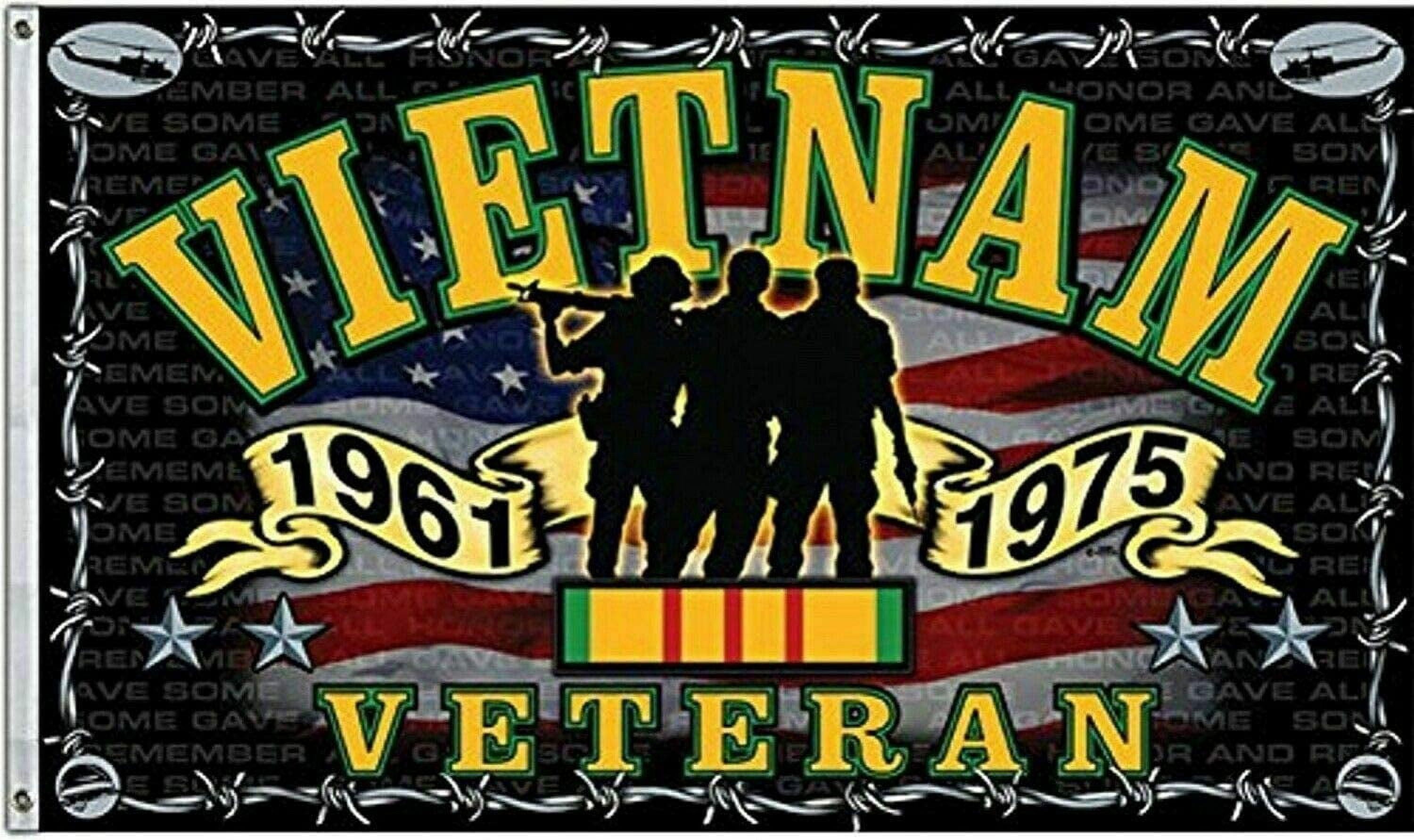 Happy Veterans Day Vietnam Veteran 1961-1975 Military Black Flag 3x5 ...