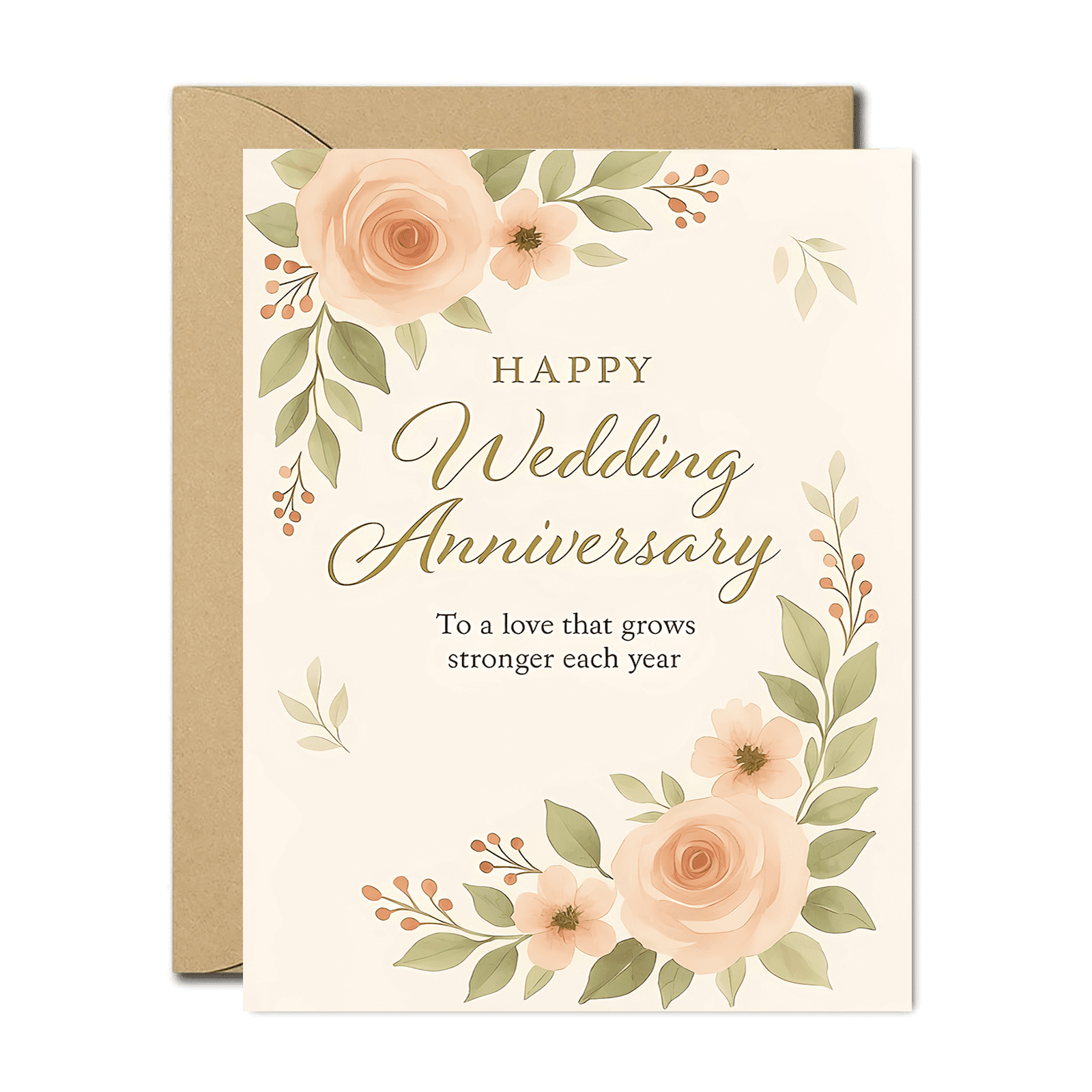 Happy Wedding Anniversary Card with Floral Design – Perfect for ...