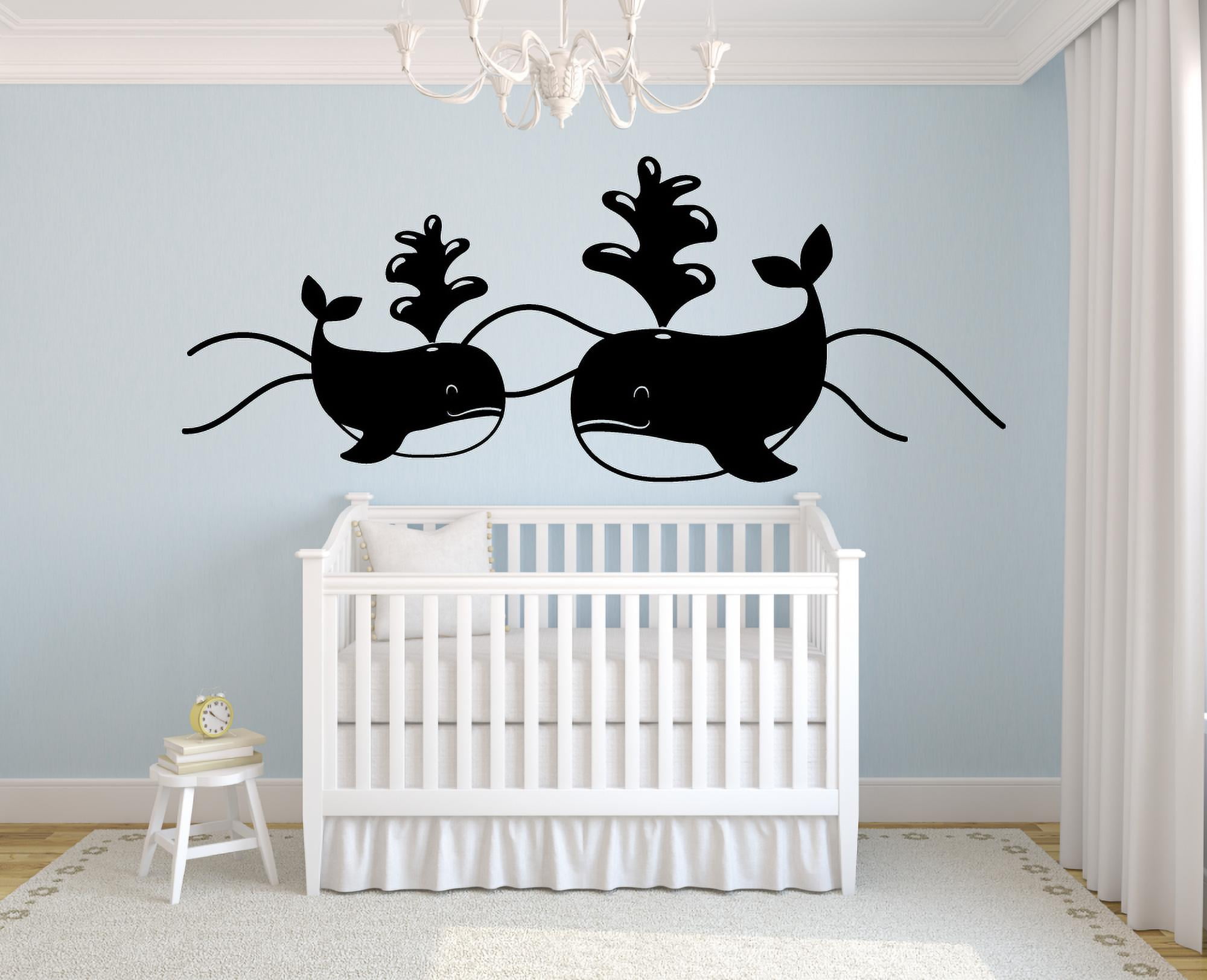 Happy Whales Friends Whale Swim Cute Sea Ocean Animal Wall Sticker Art ...