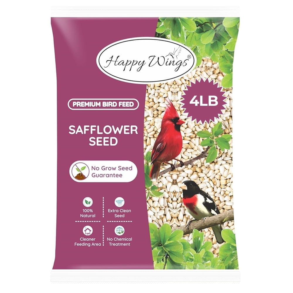 Happy Wings 4lbs No Grow Safflower Seed Wild Bird Seed -Food for Wild ...