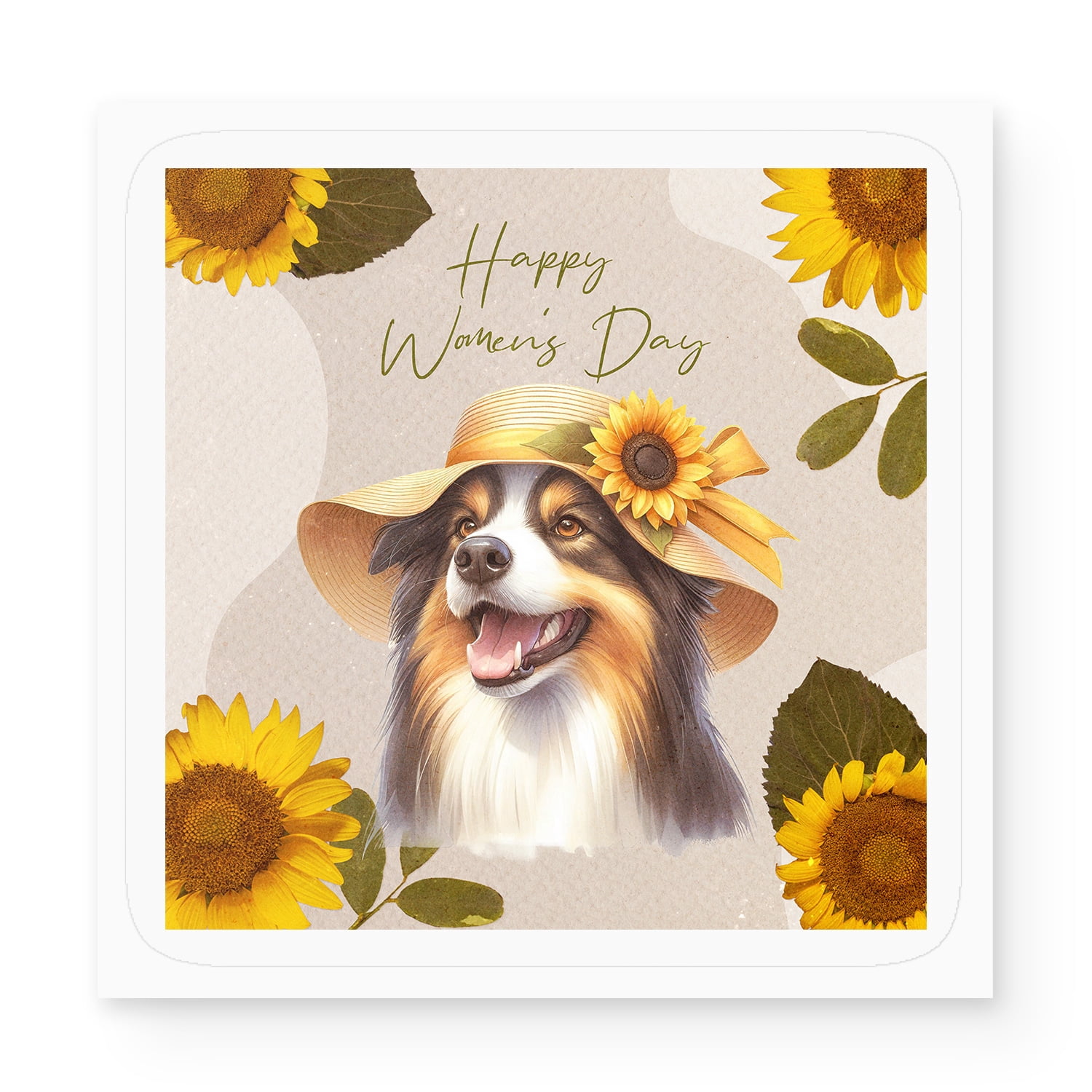 Happy Women's Day Border Collie Sunflower Vintage Proud Mom Vinyl ...