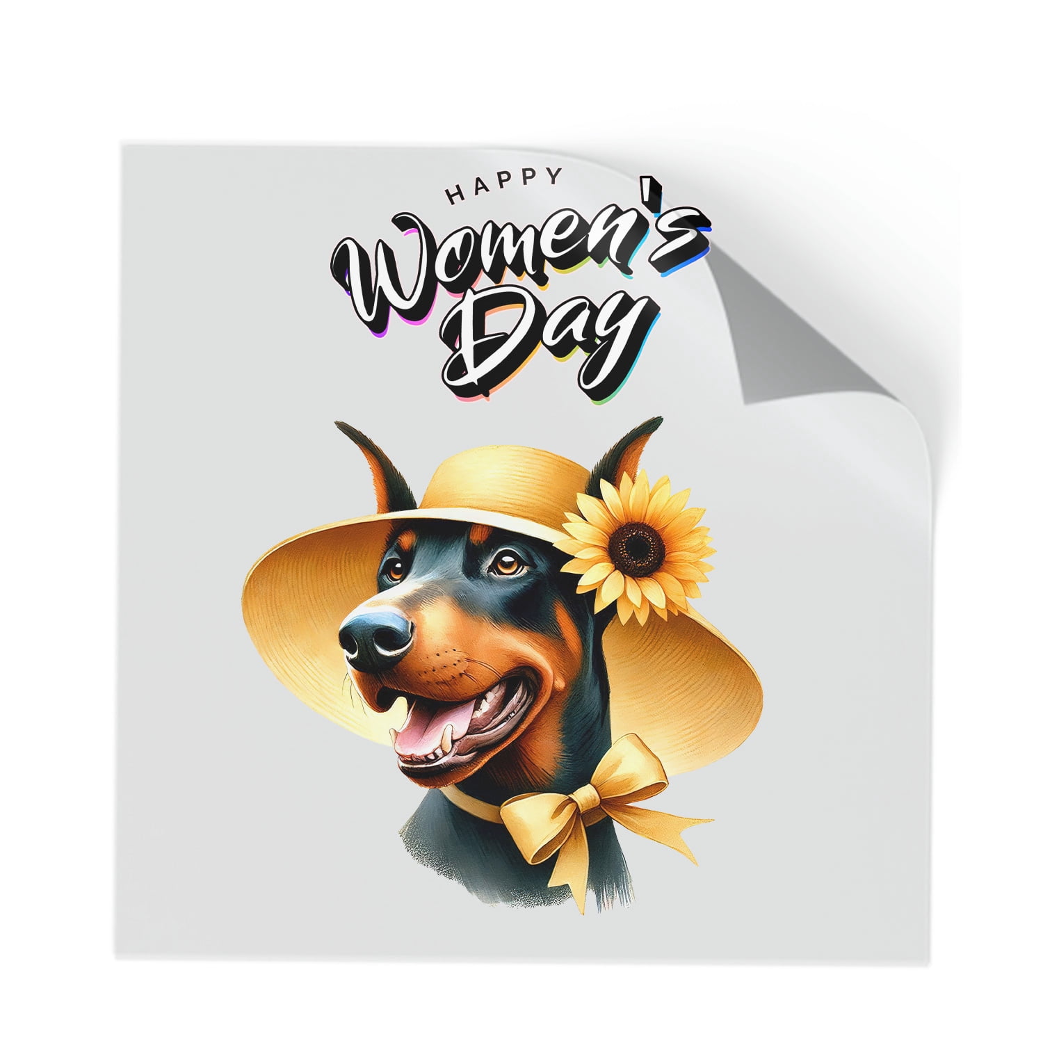 Happy Women's Day Doberman Pinscher Sunflower Vintage Proud Mom Cutout ...