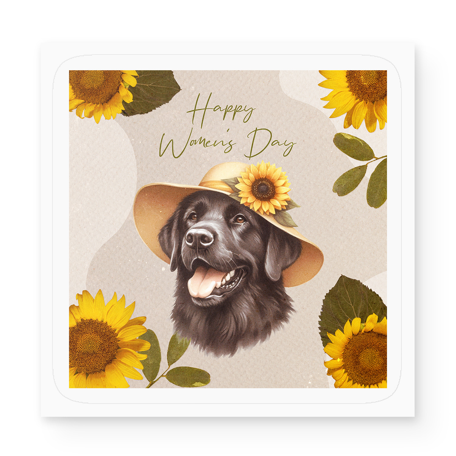 Happy Women's Day Labrador Retriever Sunflower Vintage Proud Mom Vinyl ...