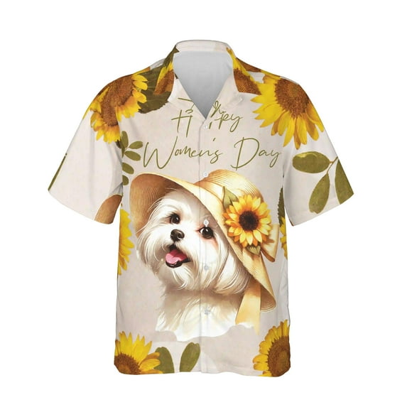 Happy Women's Day Maltese Sunflower Vintage Proud Mom Hawaiian Shirt ...