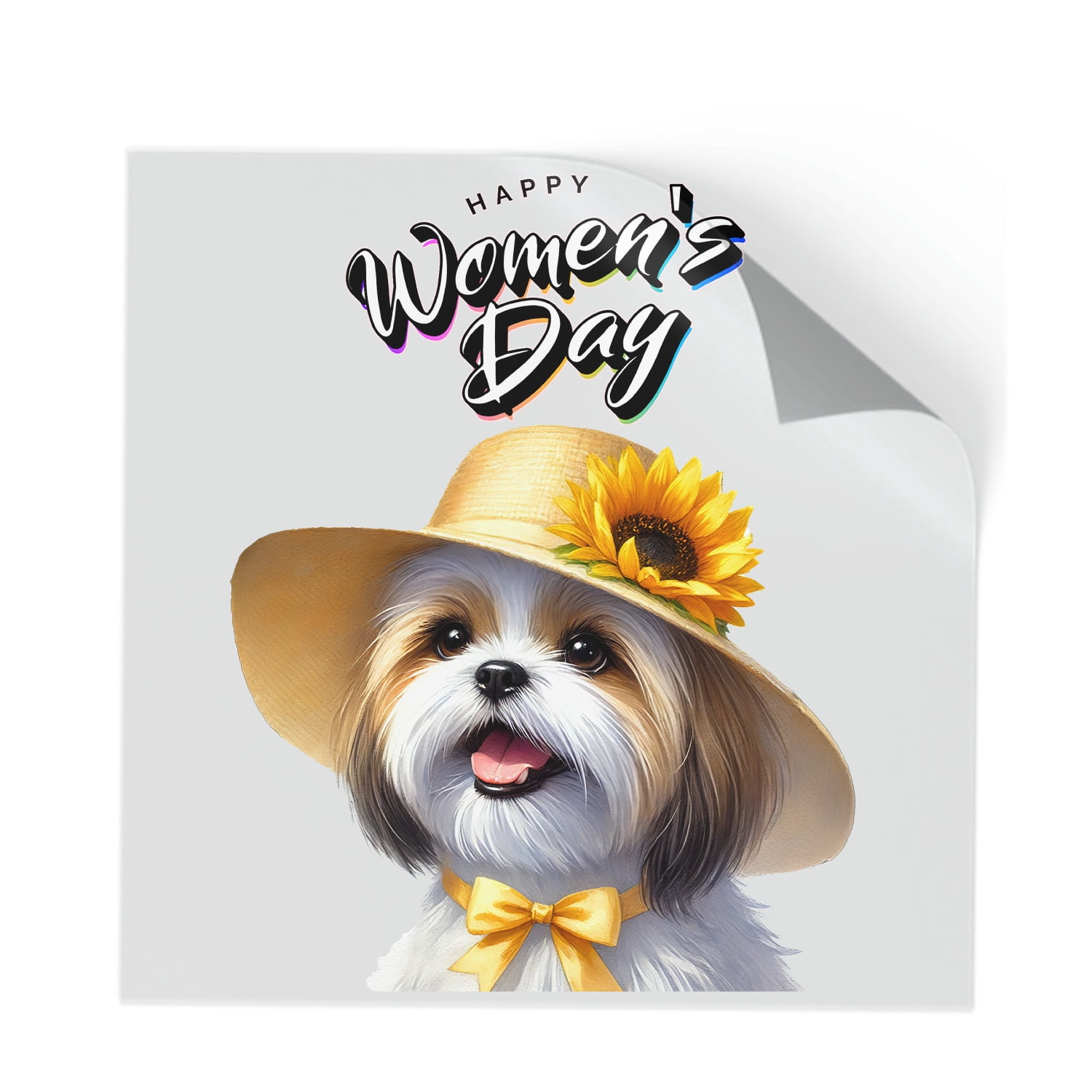 Happy Women's Day Shih Tzu Sunflower Vintage Proud Mom Cutout Transfer ...
