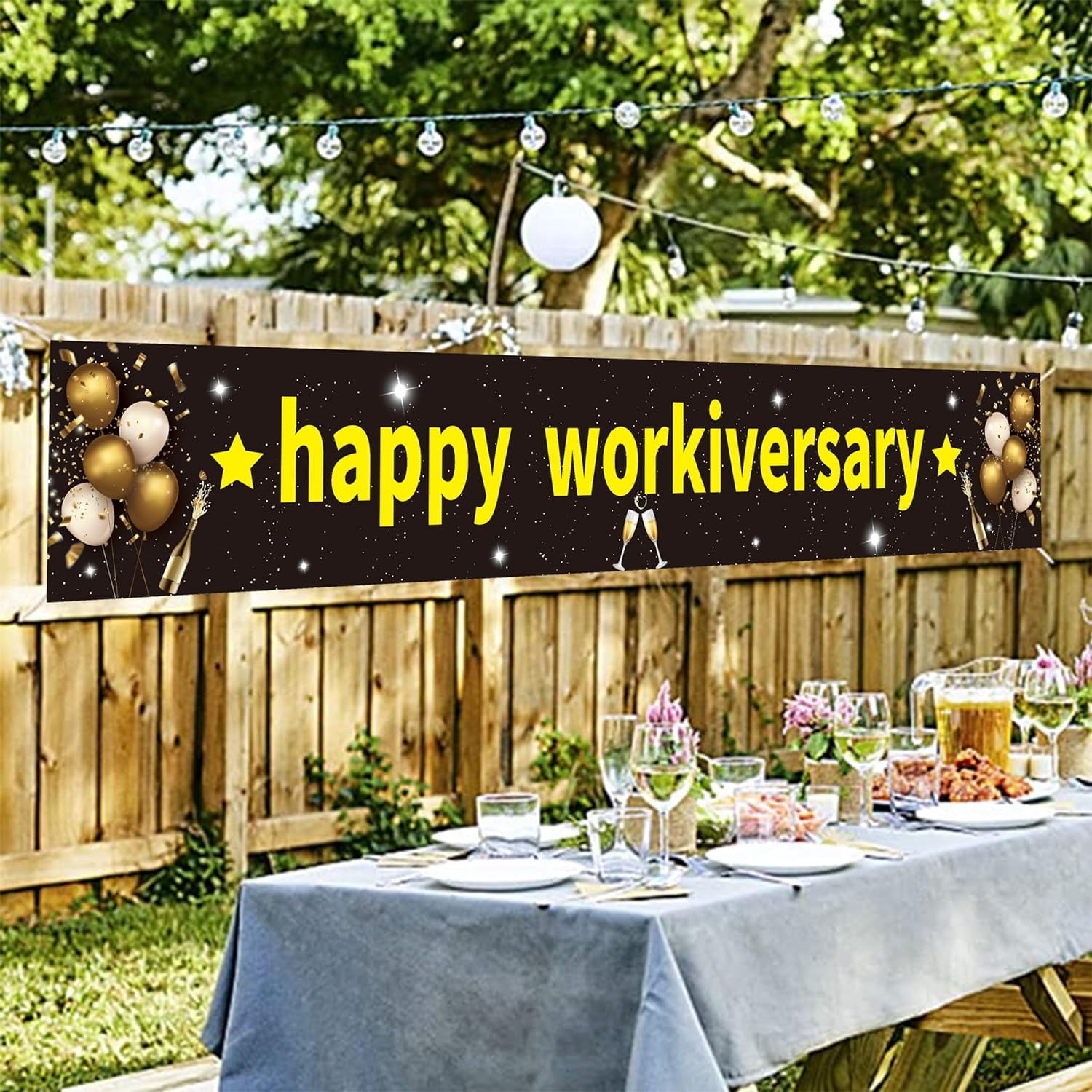 Happy Workiversary Banner, Happy Work Anniversary Party Decorations ...