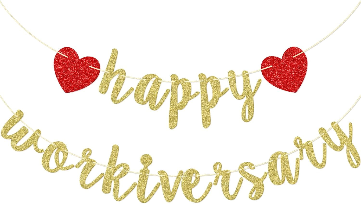 Happy Workiversary Banner, PRE-STRUNG Work Anniversary Decorations ...