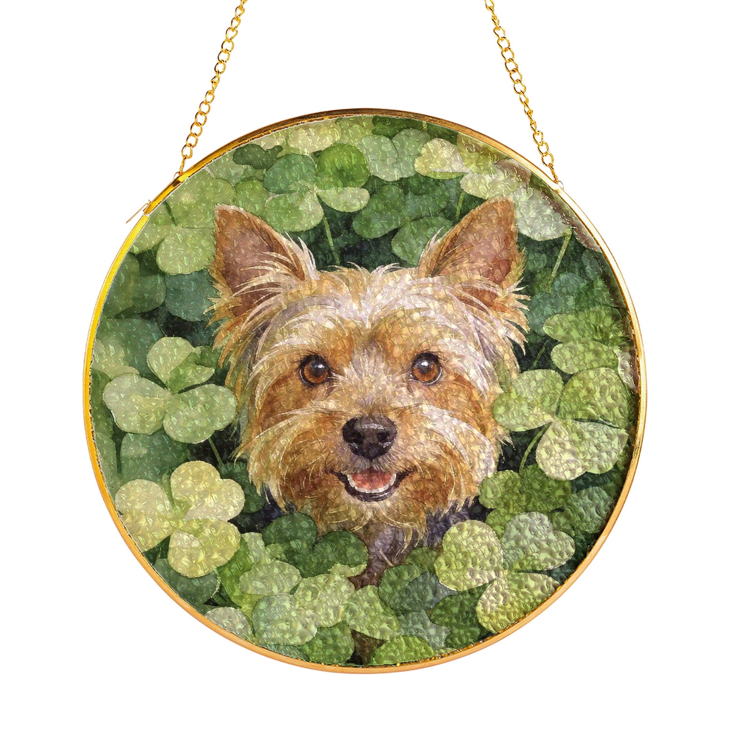 Happy Yorkshire Terrier Welcome St Patrick's Day Lucky Shamrocks Clover ...