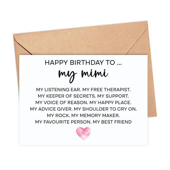 Happy To You... My Mimi Card - Poem My Mimi Birthday Card - Card For ...