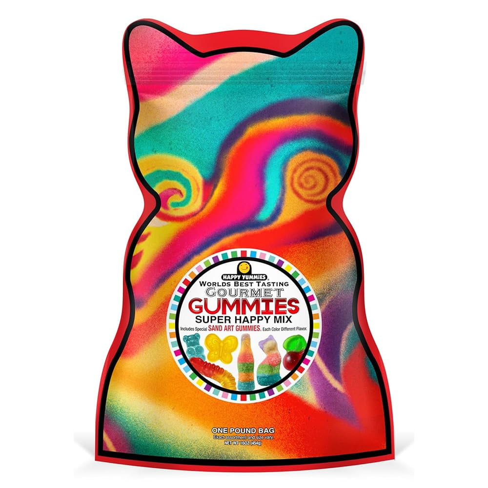 Happy Yummmies Sand Art VTF5 Gummy Mix, Multi Flavor Bears, Worms ...