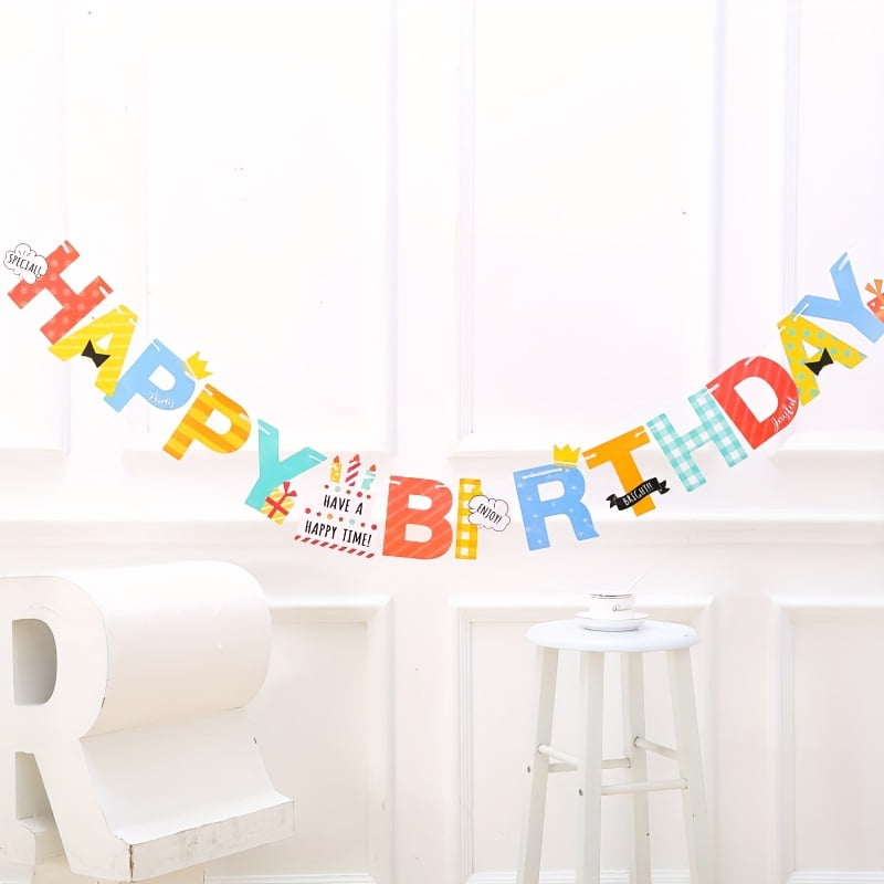 Happy birthday! Party flags, birthday party banners, cake gift shaped ...