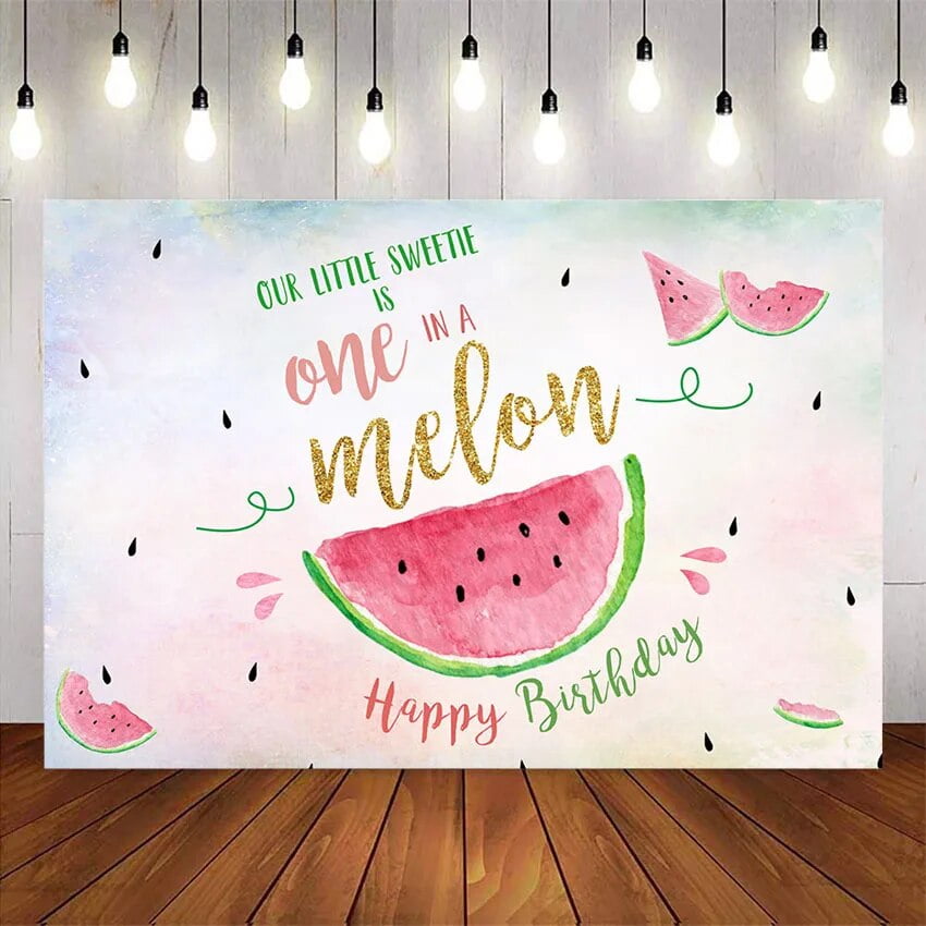 Happy birthday melon theme party decoration supplies background 1st ...