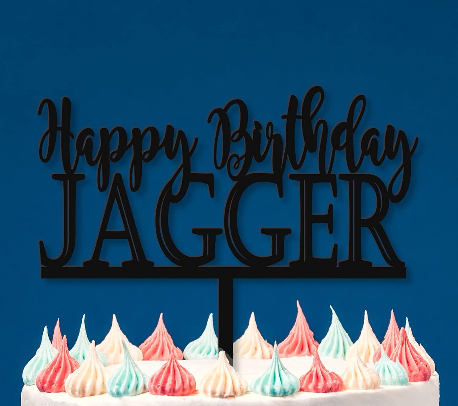 Happy birthday topper, name topper, cursive cake decoration ...